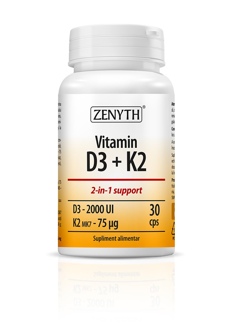 Vitamina D3 + K2 30 capsule Zenyth - Plantilia