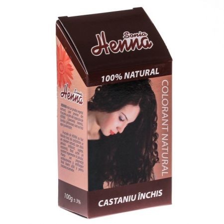 Vopsea de par Henna Sonia Castaniu Inchis 100gr Kian Cosmetics - Plantilia