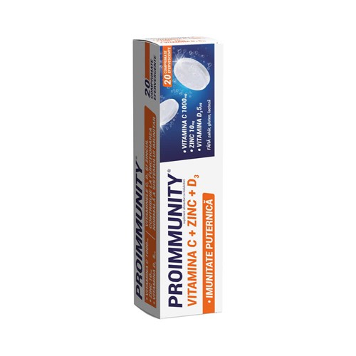 PROIMMUNITY VITAMINA C + ZINC + D3 20 comprimate efervescente Fiterman ...