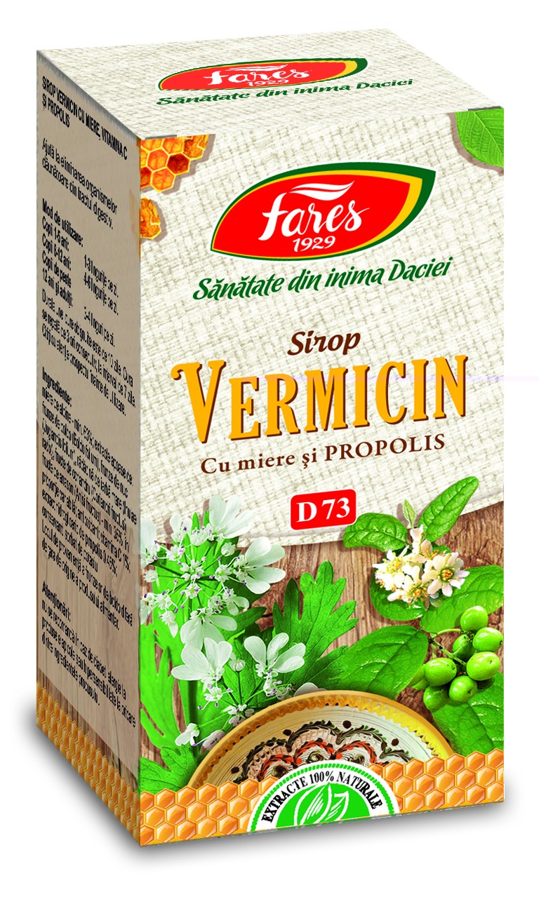 Sirop Vermicin cu Miere Vitamina C Propolis 100 ml Fares - Plantilia