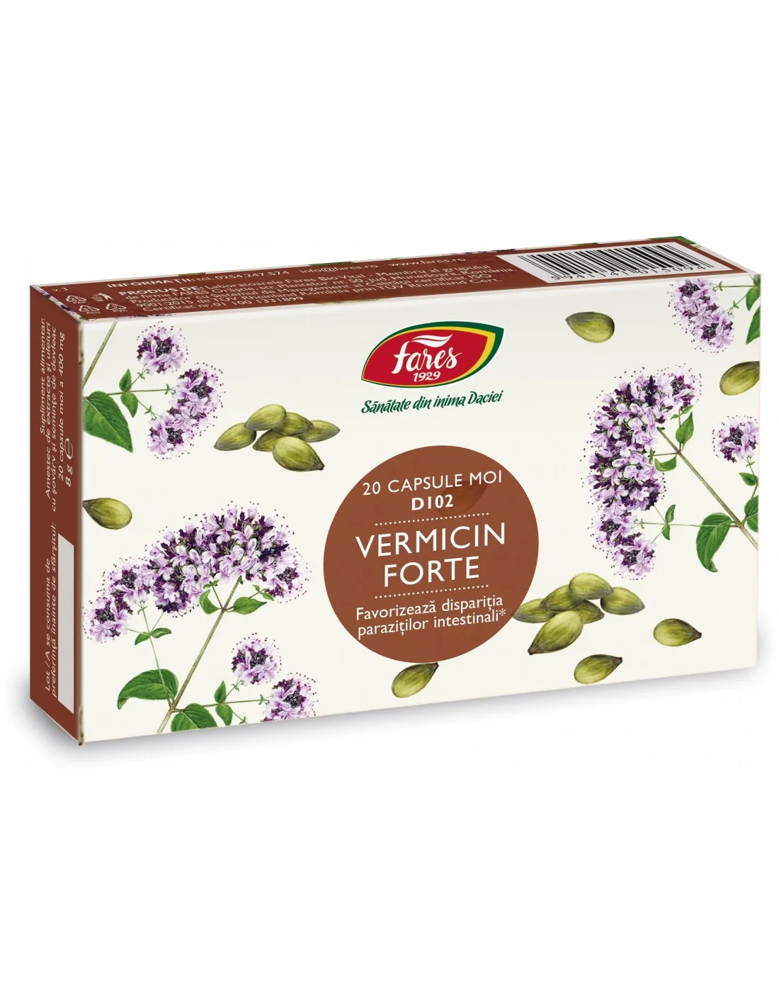 Vermicin Forte D102 20 capsule moi Fares - Plantilia