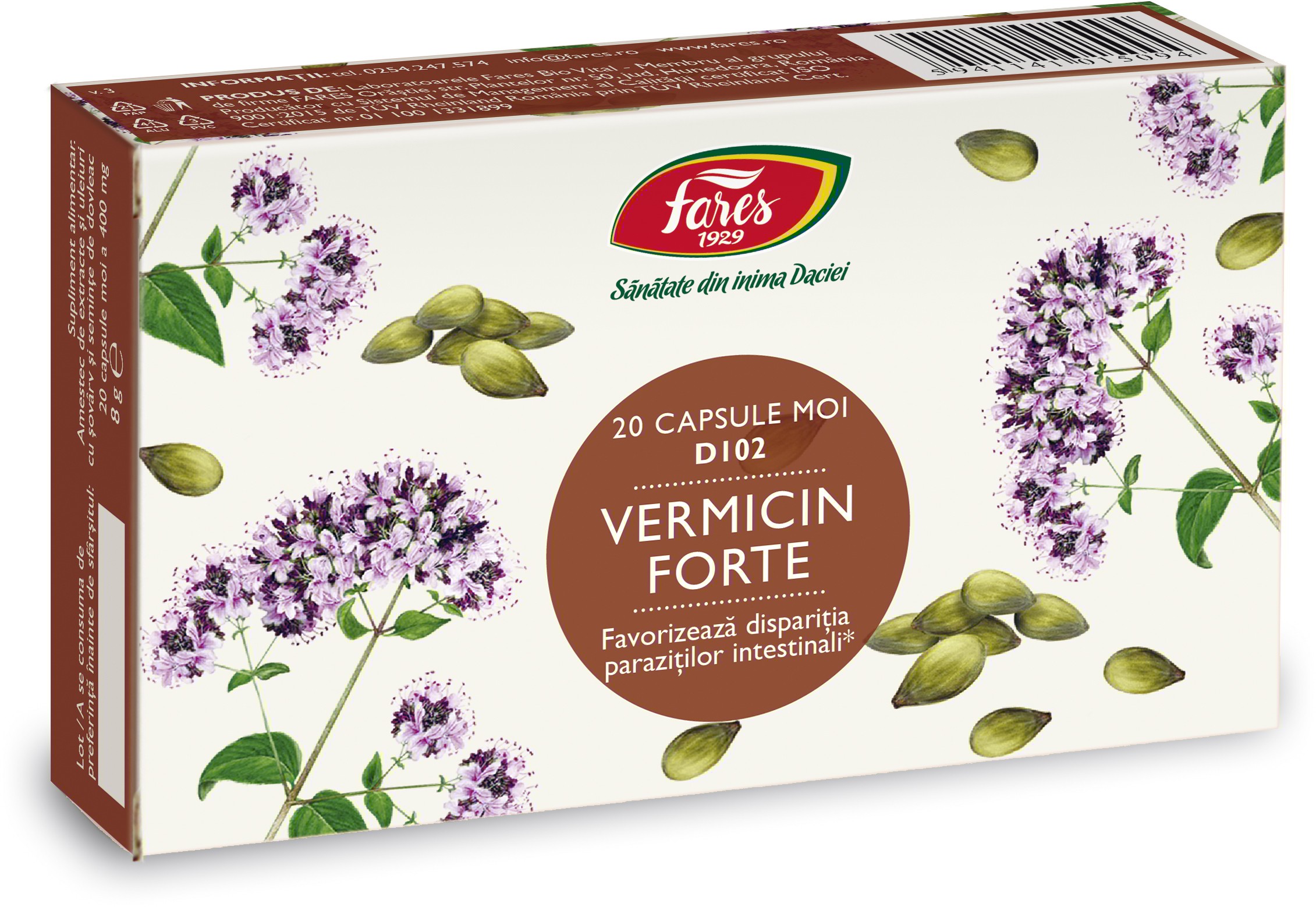 Vermicin Forte D102 20 capsule moi Fares - Plantilia