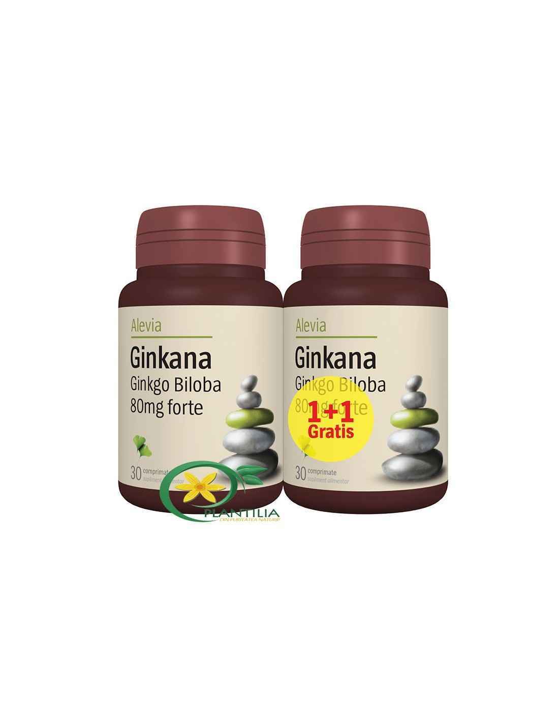 Ginkana 80mg forte 1+1 Alevia - Plantilia