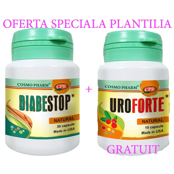 DIABESTOP 30 capsule + UROFORTE 10 capsule GRATUIT Cosmo Pharm - Plantilia